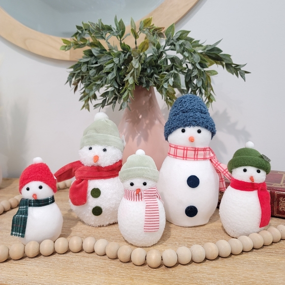 Holiday | Snowman Family Set Of 5 Christmas Frosty Snow Decor Kids Cute ...